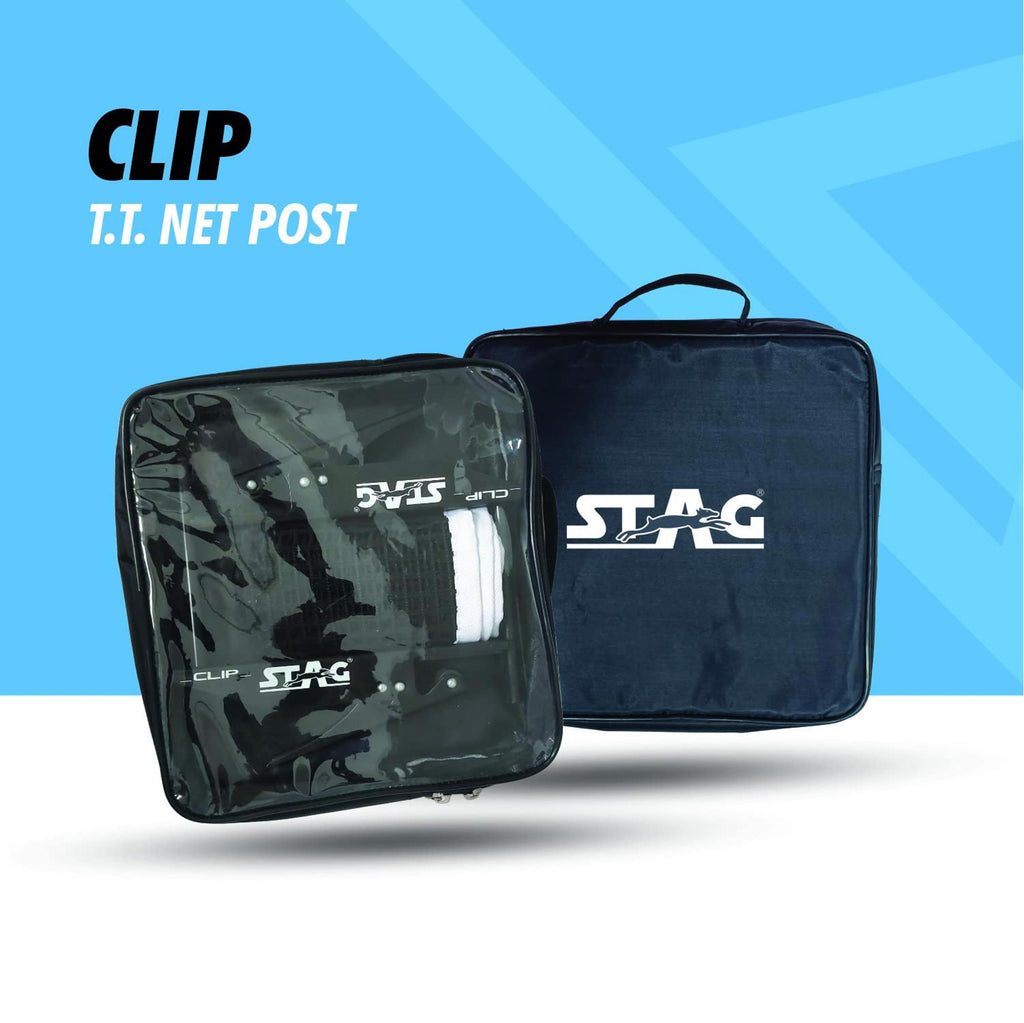 Stag Iconic Professional Grade Table Tennis Clip On Net & Post Set | Q